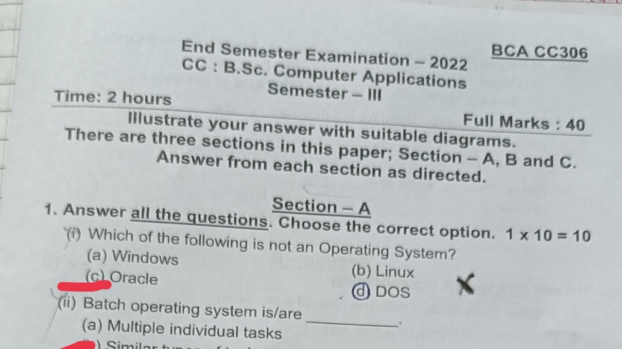 Operating System 2022 Previous Year Question Paper Of Patna Women's ...