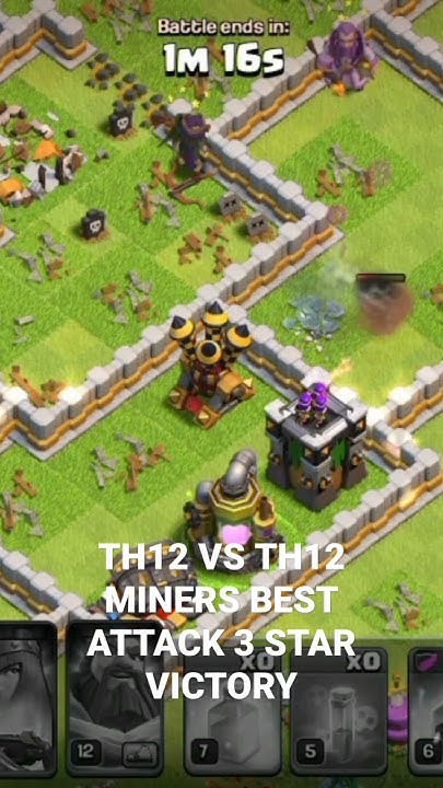 TH12 VS TH12 MINERS BEST ATTACK 3 STAR VICTORY FULL VIDEO ON MY YOUTUBE CHANNEL - YouTube