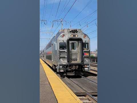 NJT Multilevel Cab Car #7022 Bypassing Jersey Avenue with a Horn Salute #shorts #fyp - YouTube