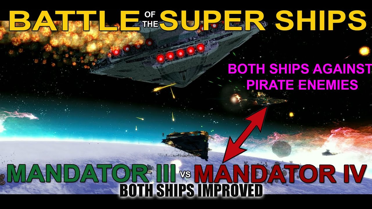 Star Wars - Battle of the Super Ships - Mandators 3 & 4 vs Pirate fleet ...