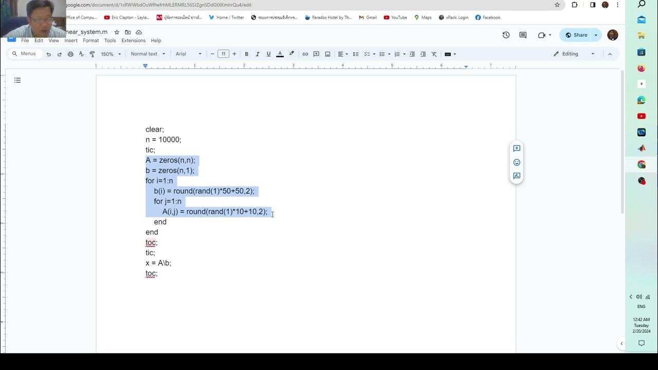 Matrix Partitioning linear equations using Matlab Platform - YouTube