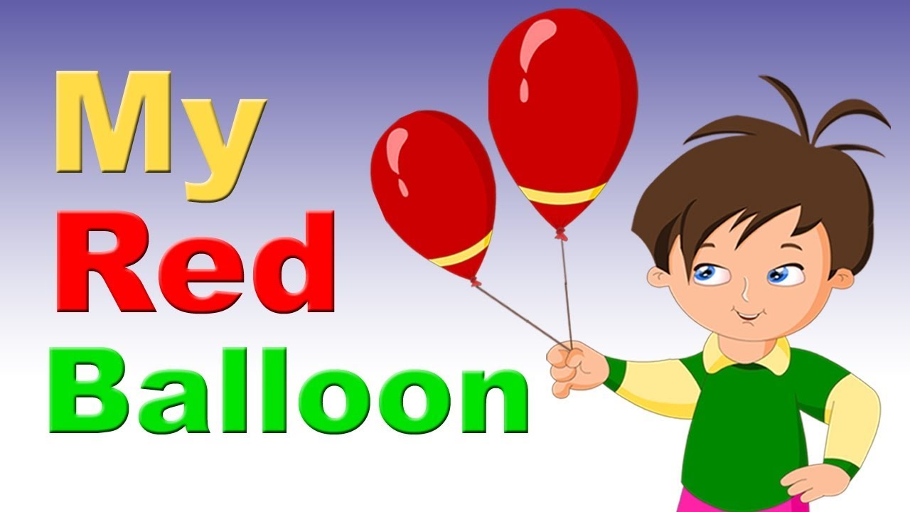 My Red Balloon Rhyme With Lyrics | English Rhymes for Babies | Kids ...