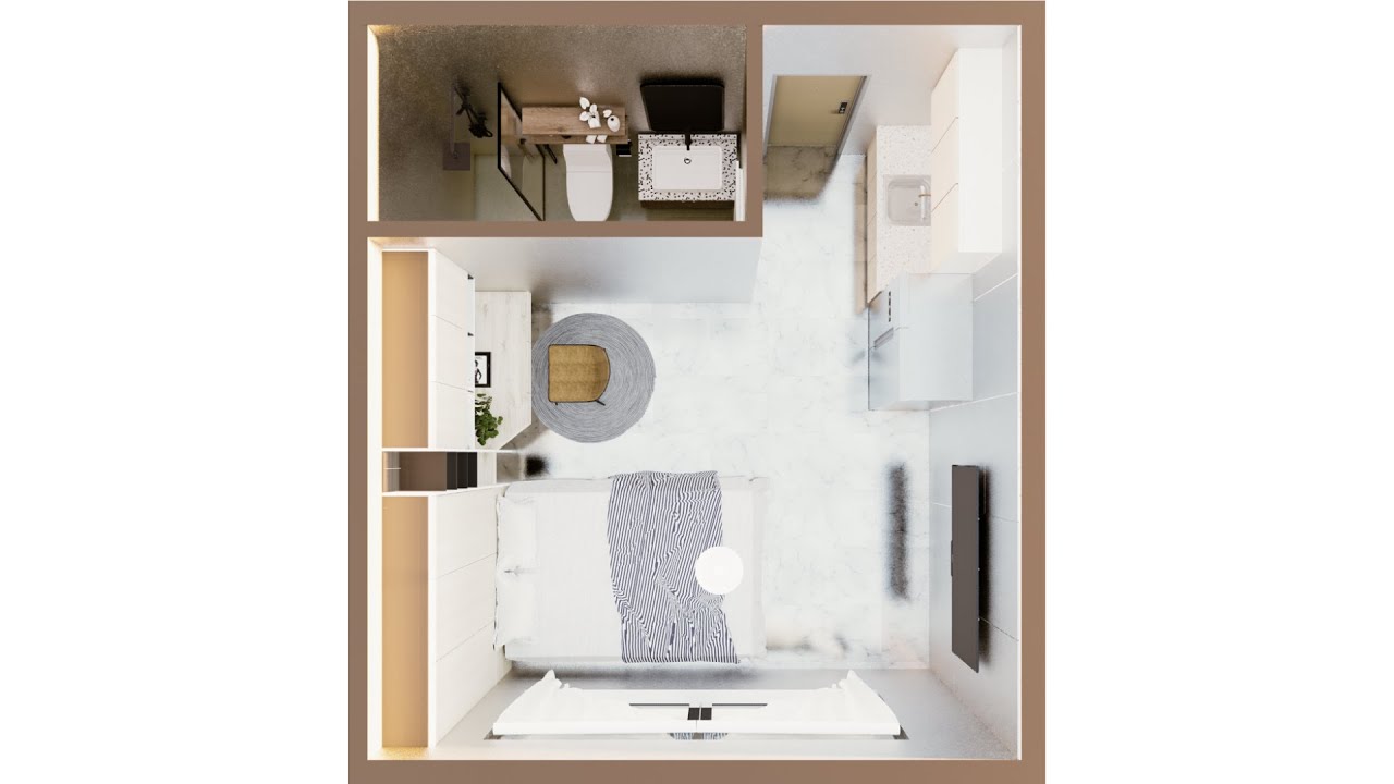 Designing a 18 sqm Studio for Condo Unit | Sketchup 2021 + Enscape 3.5 ...
