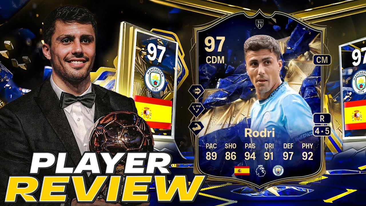 👀97 TOTY RODRI PLAYER REVIEW - EA FC 25 ULTIMATE TEAM - YouTube