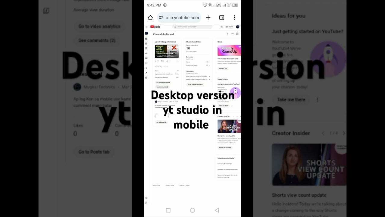 desktop version yt studio - YouTube