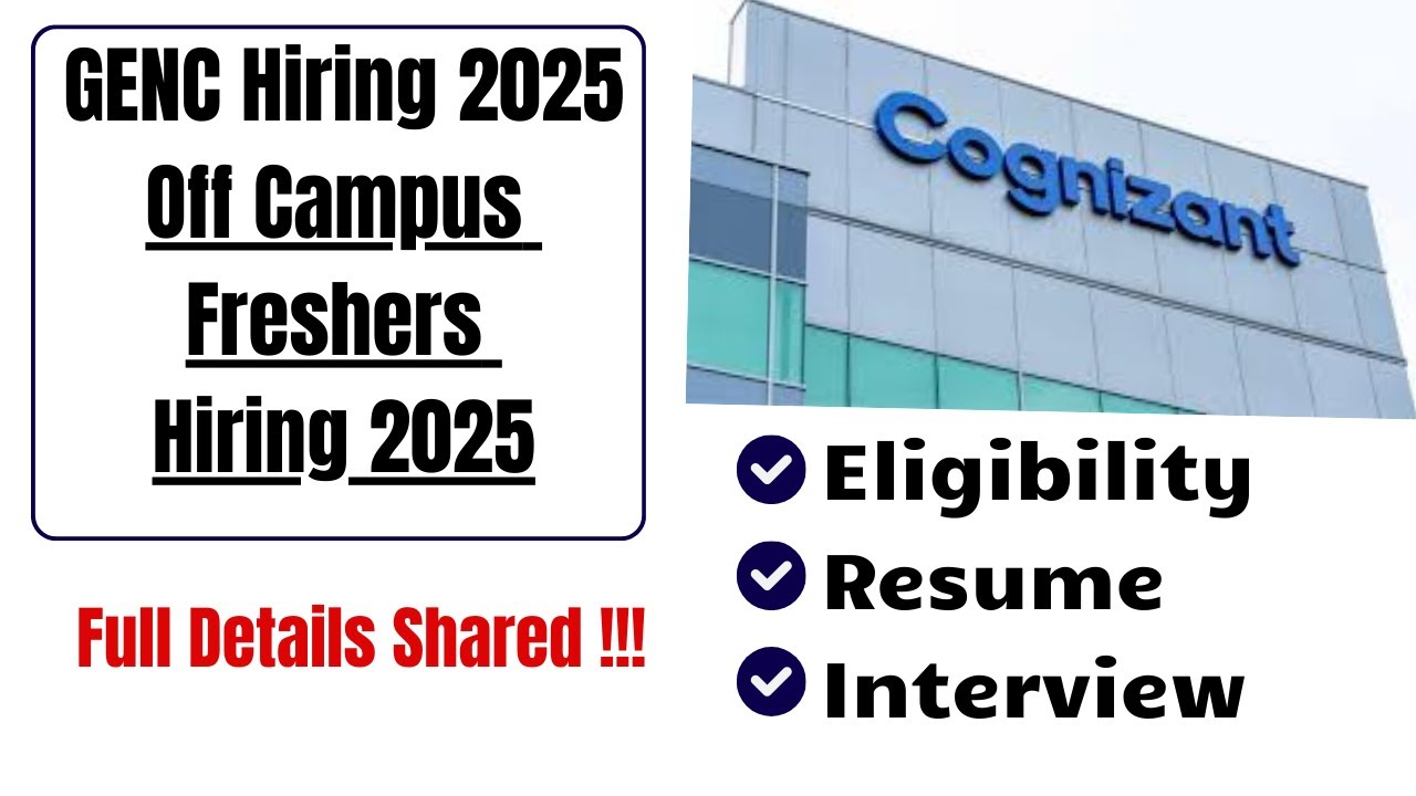 Cognizant Off Campus Drive 2025 | IT Jobs in Chennai | Resume ...