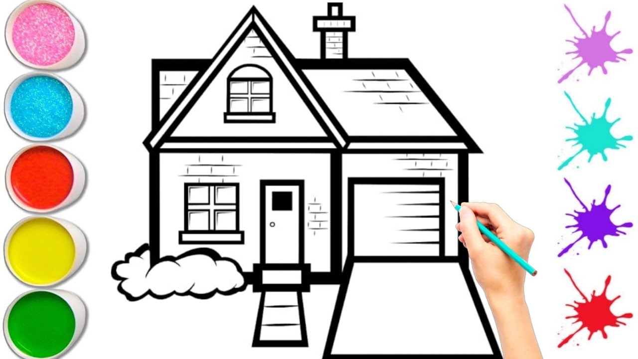 Home Drawing, Colouring for kids, Toddlers | Basic Drawing for kids ...