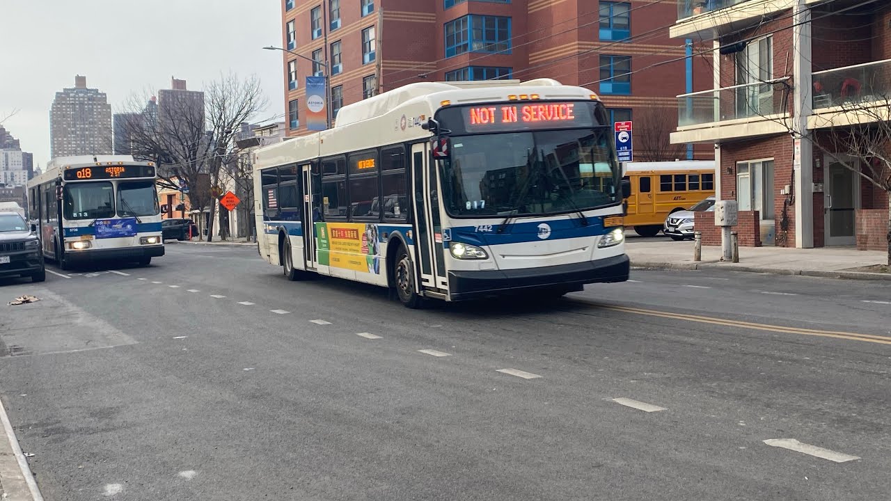 MTA Bus: XD40 #7447 Not In Service passing by 8th Street & Astoria Blvd ...