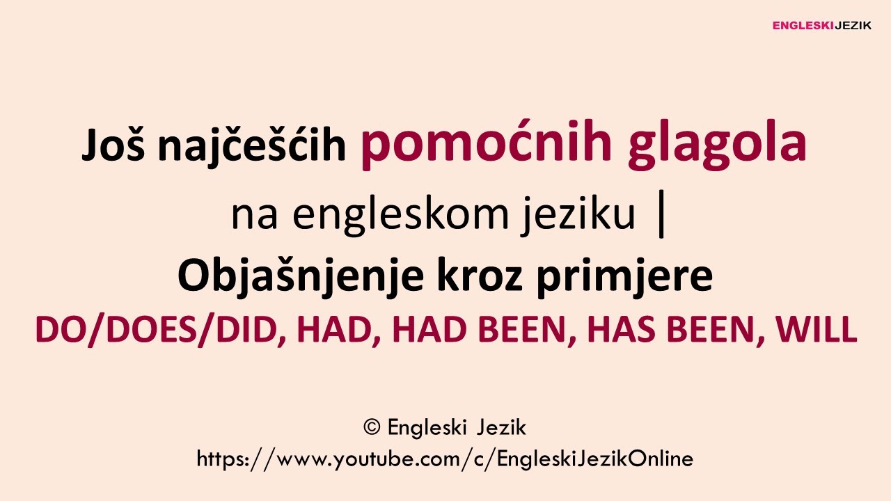 Još najčešćih pomoćnih glagola na engleskom jeziku | Objašnjenje kroz ...