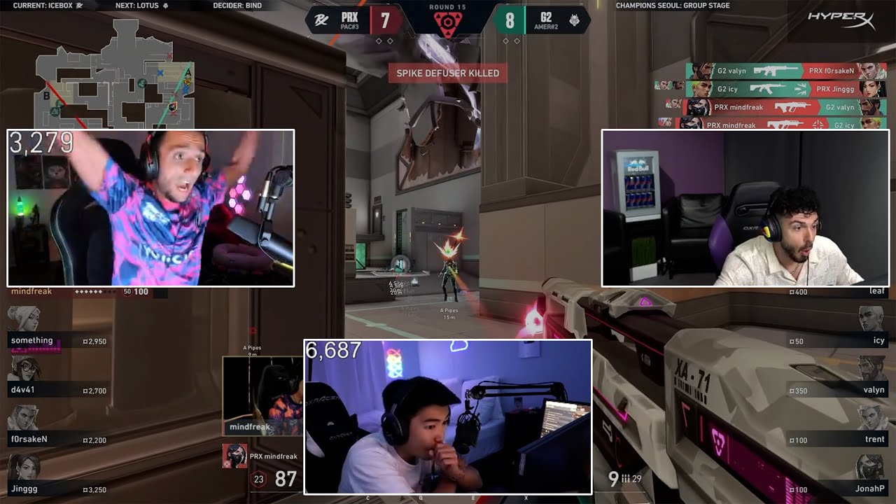 Valorant Pro's & Streamers Reacts to PRX Mindfreak's 1v3 Clutch Against ...