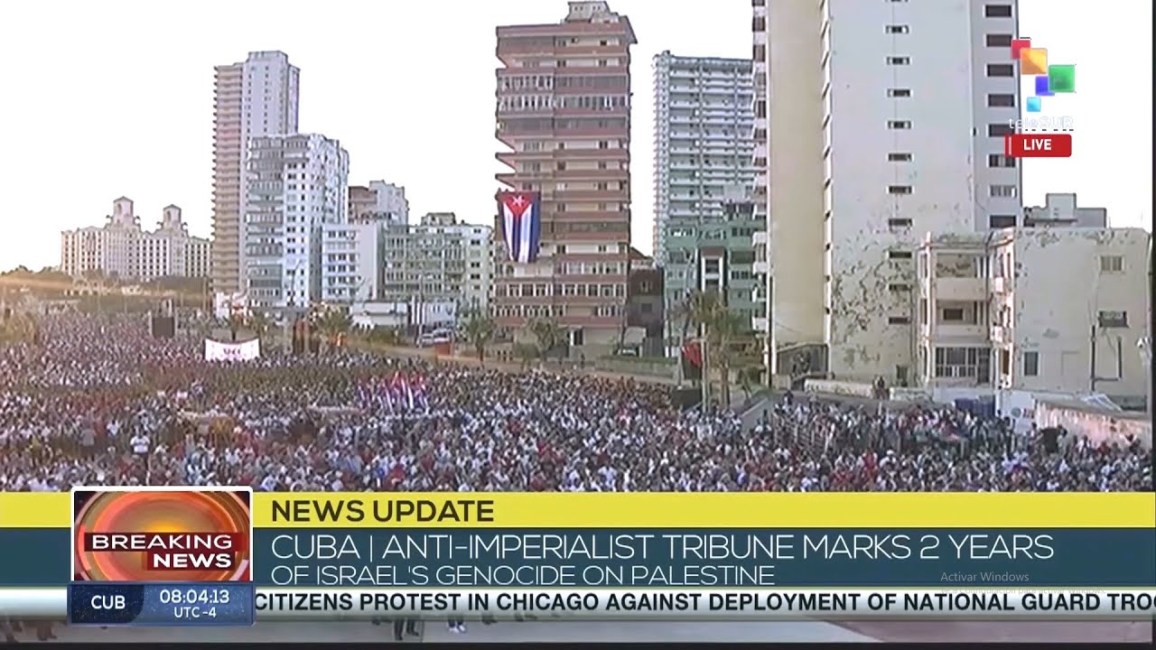 Cuba, act of solidarity with the Palestinian people - YouTube