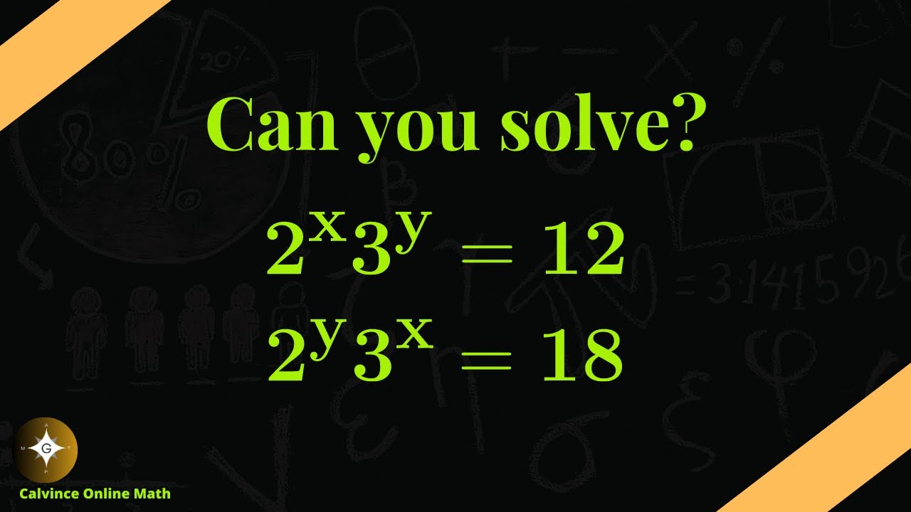 Solving Exponential Simultaneous Equations with Different Bases | Step ...