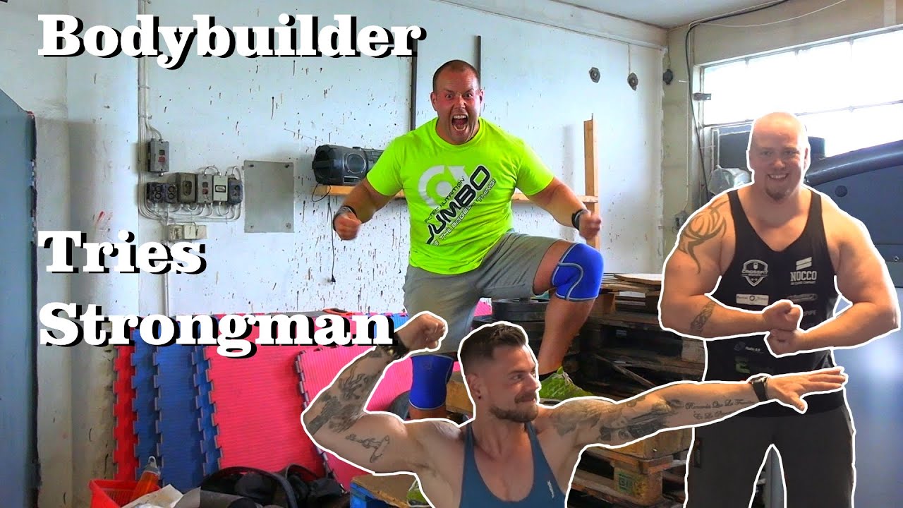 BODYBUILDER TRIES STRONGMAN -SEBASTIAN HAUGAN- STRONGMANKNUT- VIDAR ...