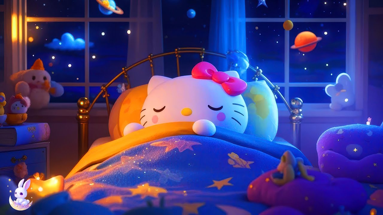 Gentle Piano Music with Hello Kitty 🌙 Relaxation & Stress Relief for ...