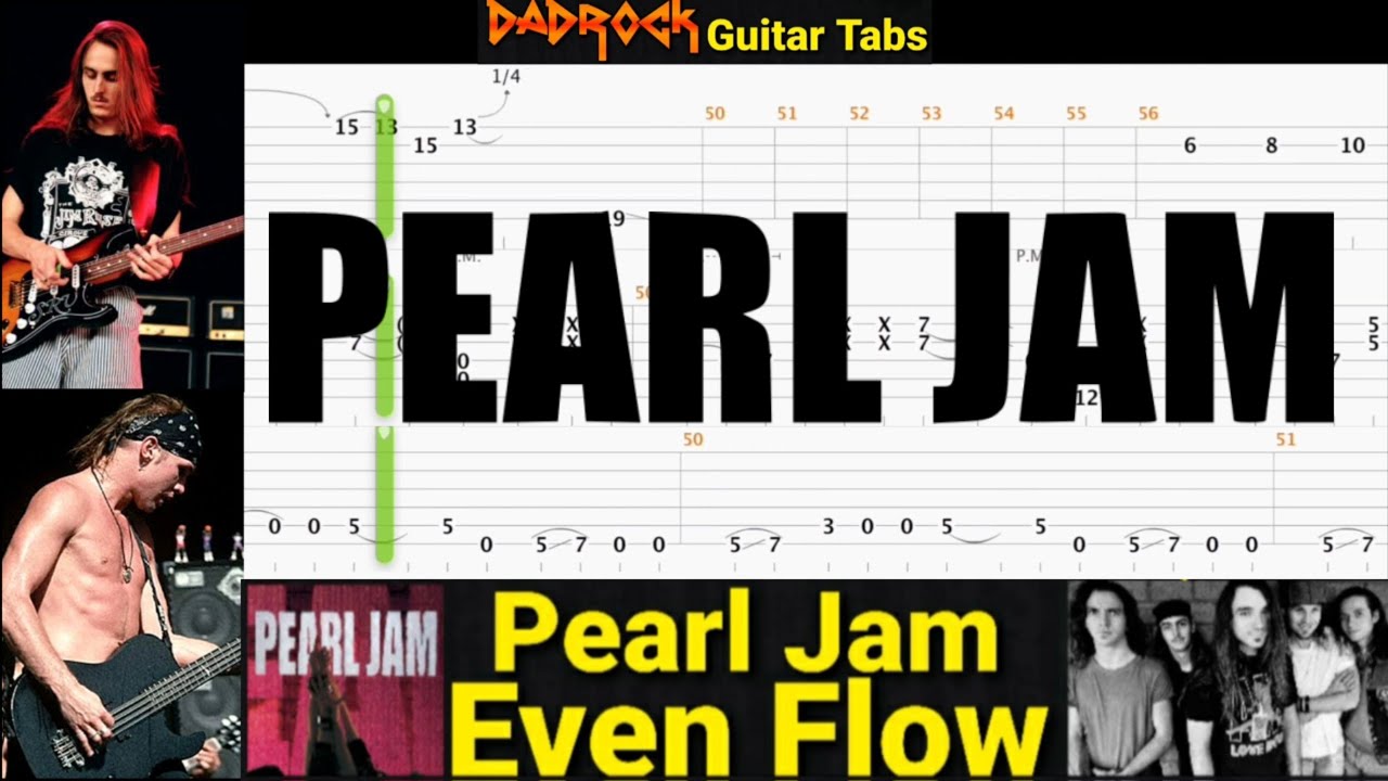 Even Flow - Pearl Jam - Guitar + Bass TABS Lesson (Rewind) - YouTube