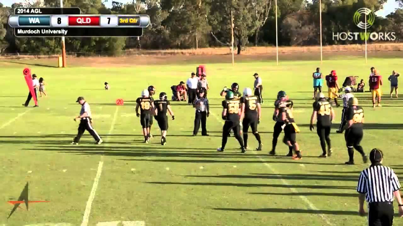 2014 Australian Gridiron League QLD v WA April 19 - YouTube