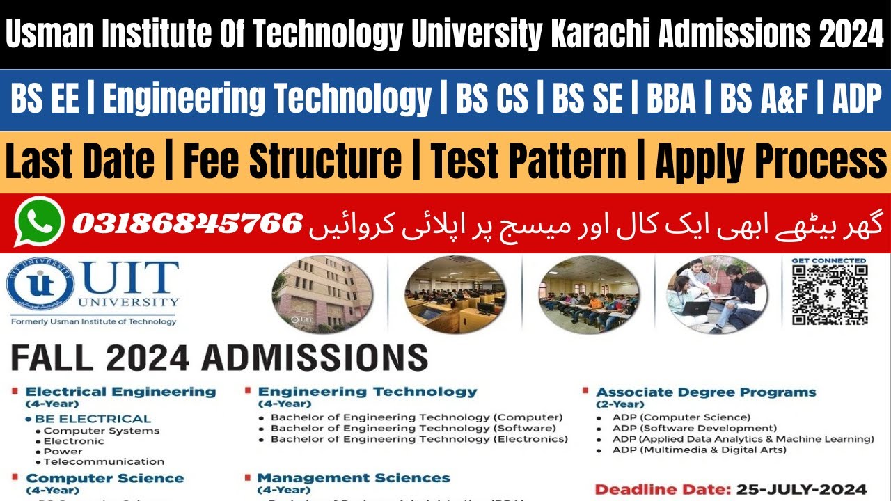 UIT University Karachi Admission 2024 | Usman Institute of Technology Karachi | UIT University ...