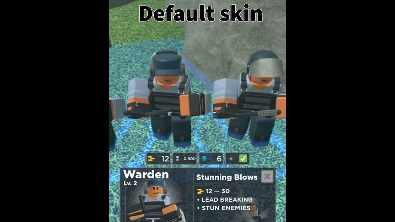 Roblox Tds Warden Tower And Skin Showcase Youtube