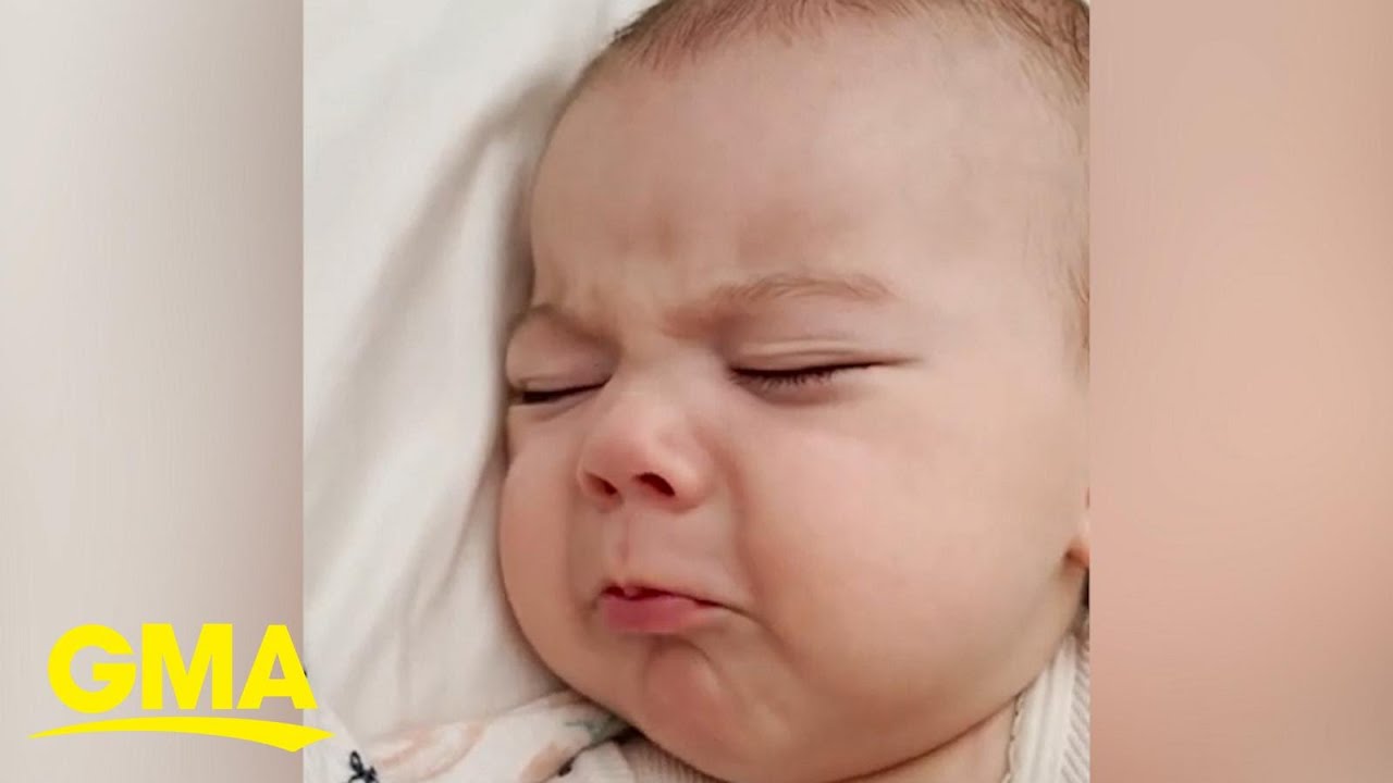 Baby displays wide range of emotions in her sleep - YouTube