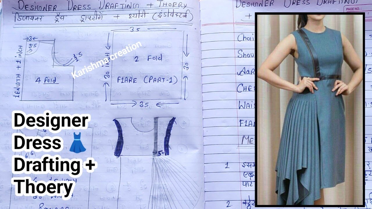 Designer Dress 👗 Drafting + Thoery / silai class - YouTube