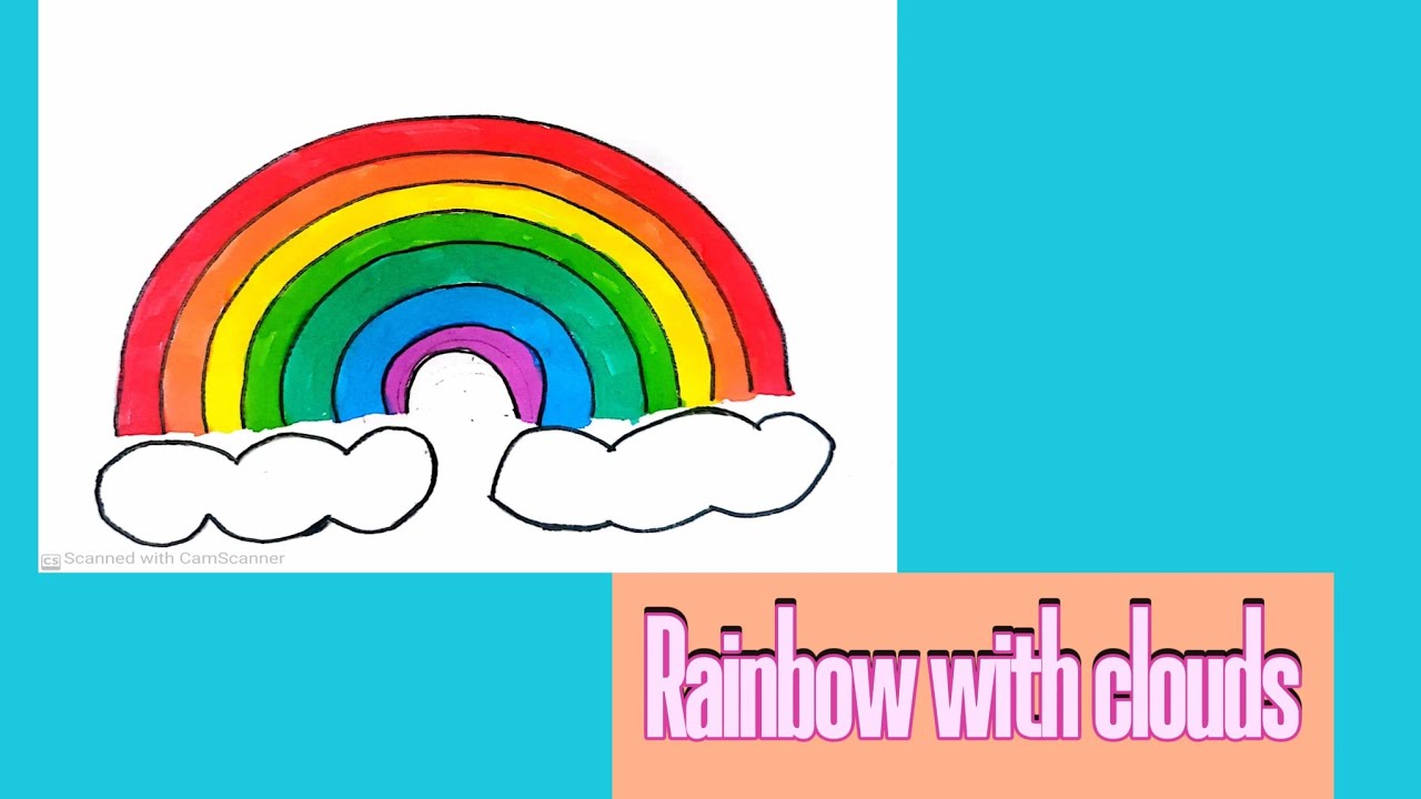 Rainbow drawing with clouds for Kidz and beginners - YouTube