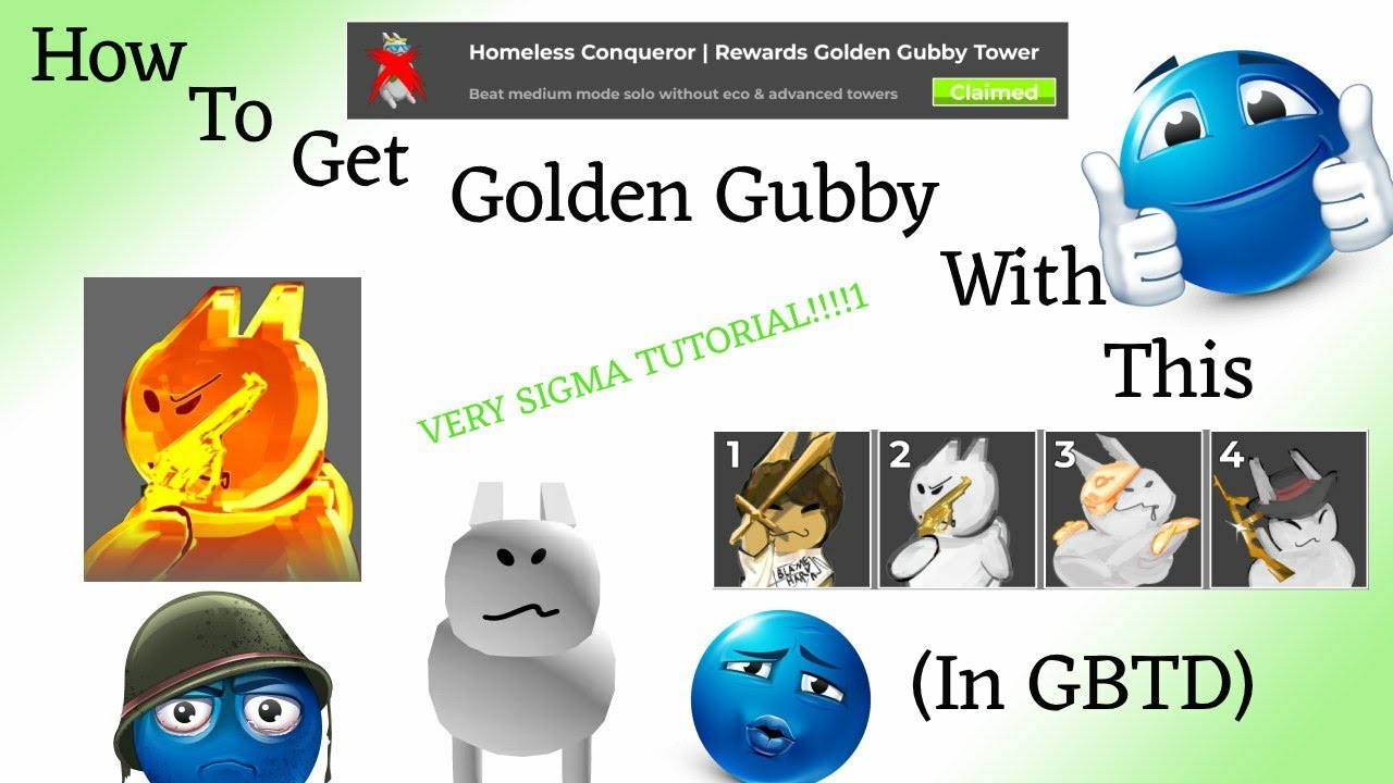 How to get Golden Gubby in gubby tower defense (GTD) READ DESC! - YouTube