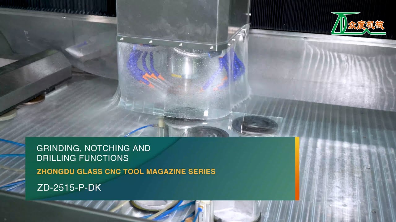 Zhongdu glass processing center tool magazine machine drilling, edge ...