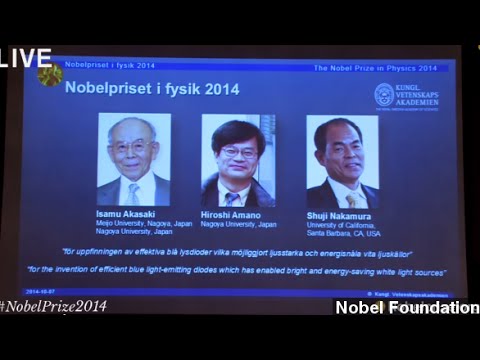 Nobel Prize Rewards Crucial Blue LED Invention - YouTube