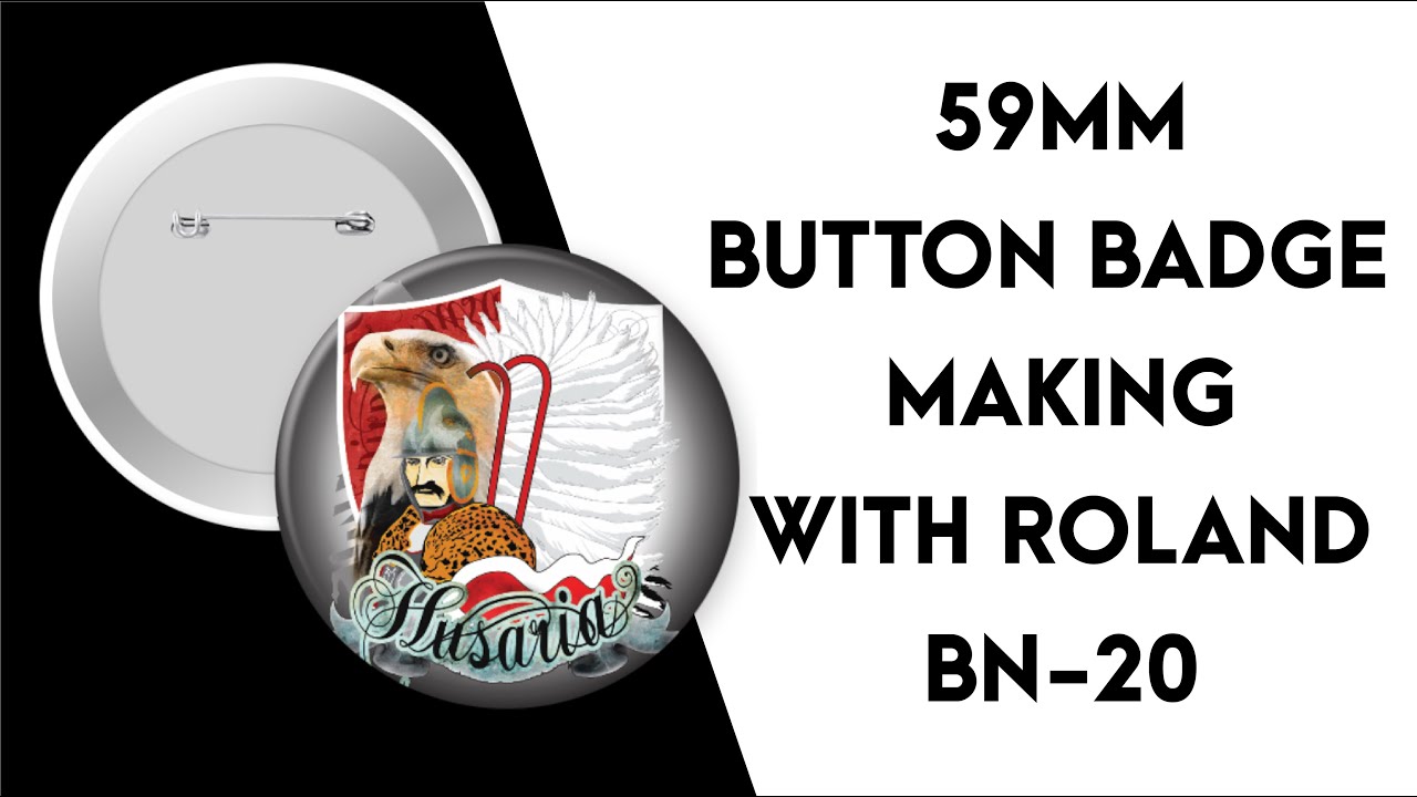 59mm button badge making with Roland bn-20 - YouTube