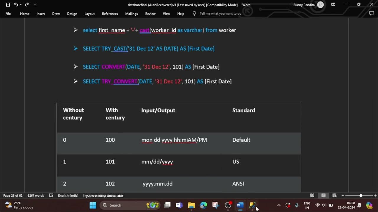 Cast and Convert function. Session 16 - YouTube