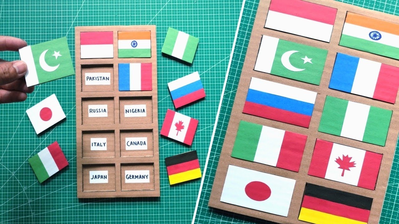Mainan bendera sederhana untuk anak | DIY Educational Toy | Cardboard ...