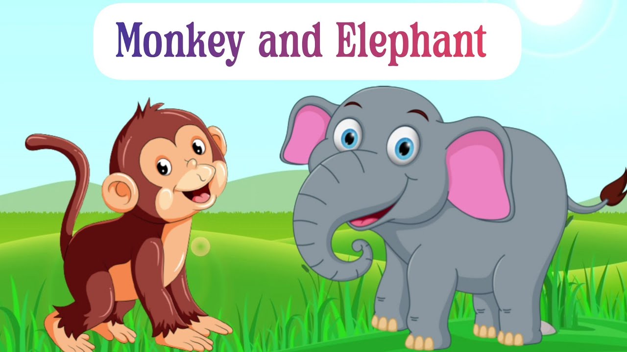 Monkey and Elephant | short moral stories in english | children's ...