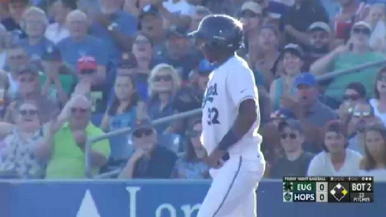 The Hops' Tramayne Holmes jukes his way to saftey - YouTube