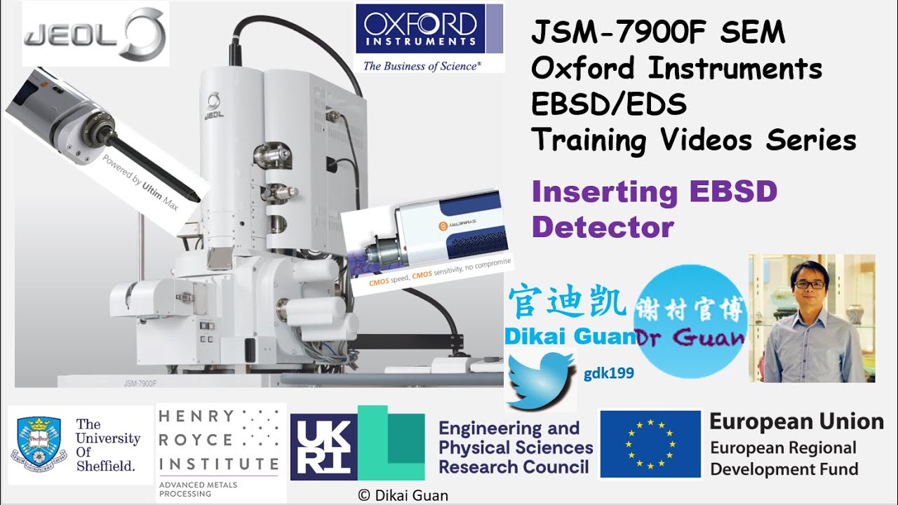 JEOL JSM-7900F SEM Oxford Instruments EBSD/EDX training 5: Inserting EBSD detector - YouTube