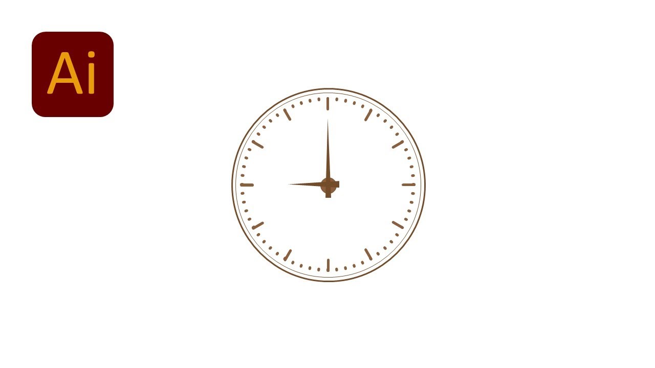 Wall clock design in adobe illustrator - YouTube