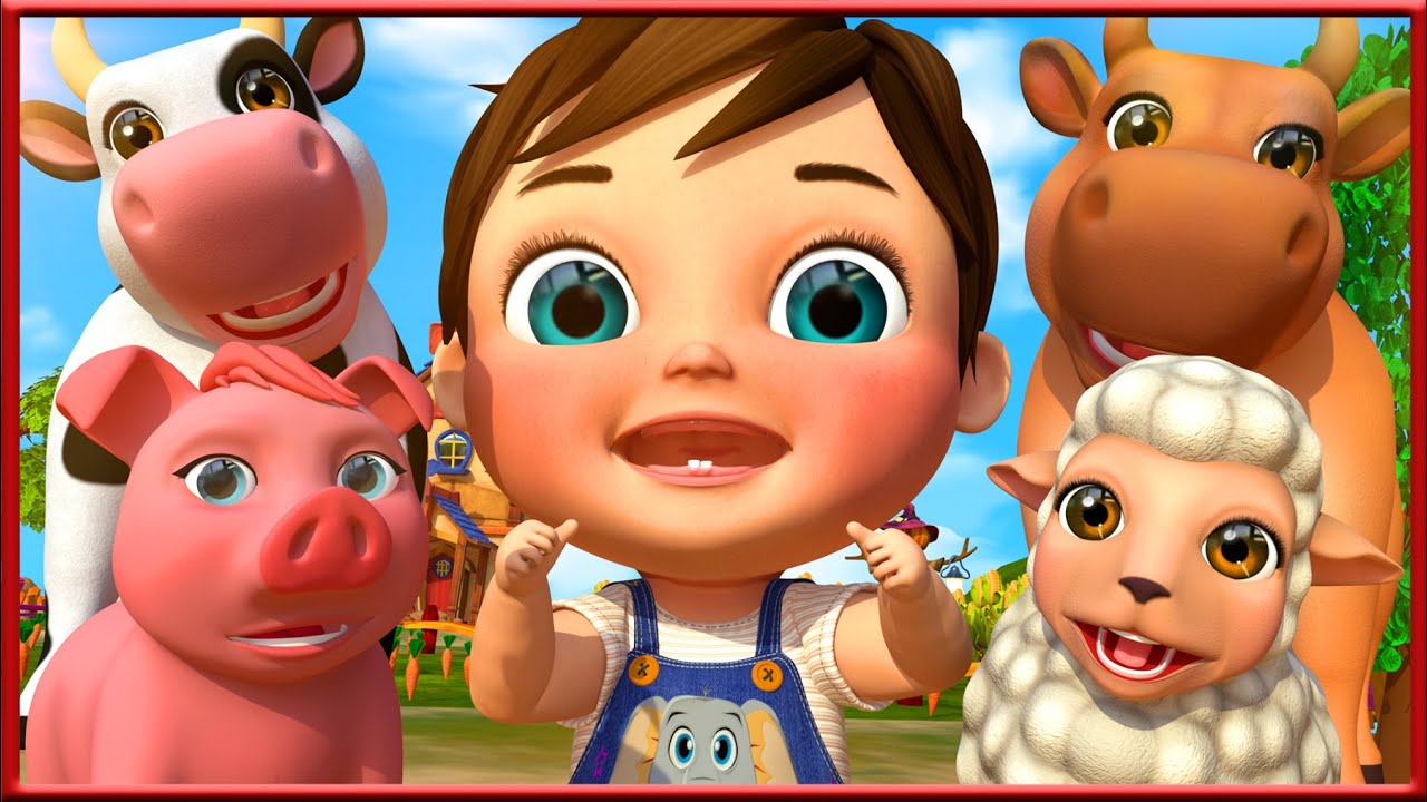 Five Little Cows Jumping on the Bed | Nursery Rhymes & Baby Songs ...