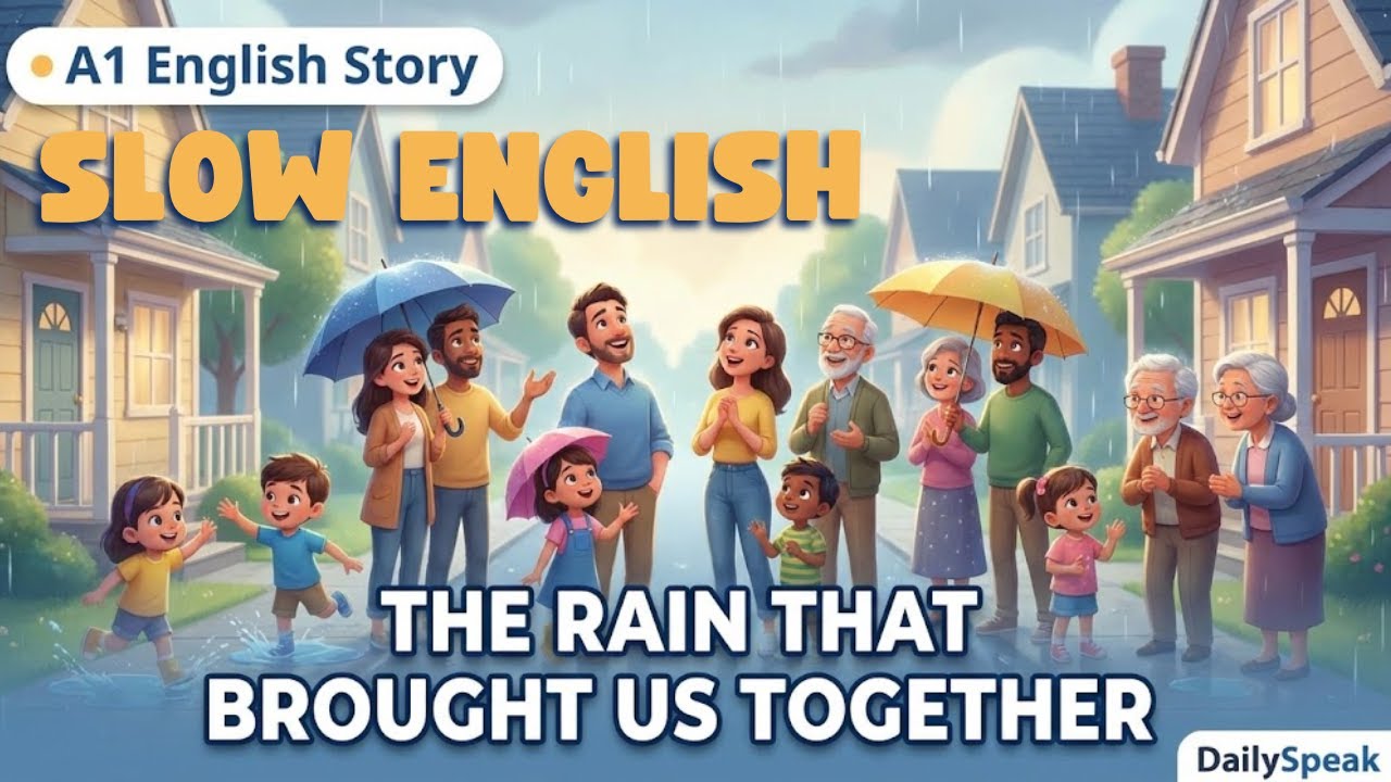 The Rain That Brought Us Together ☔ | Learn English A1 Story for ...