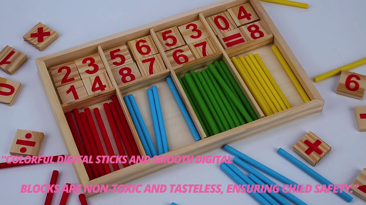 Yo!Wow Wooden Counting Sticks Colorful Number Rods Math Supplies - YouTube