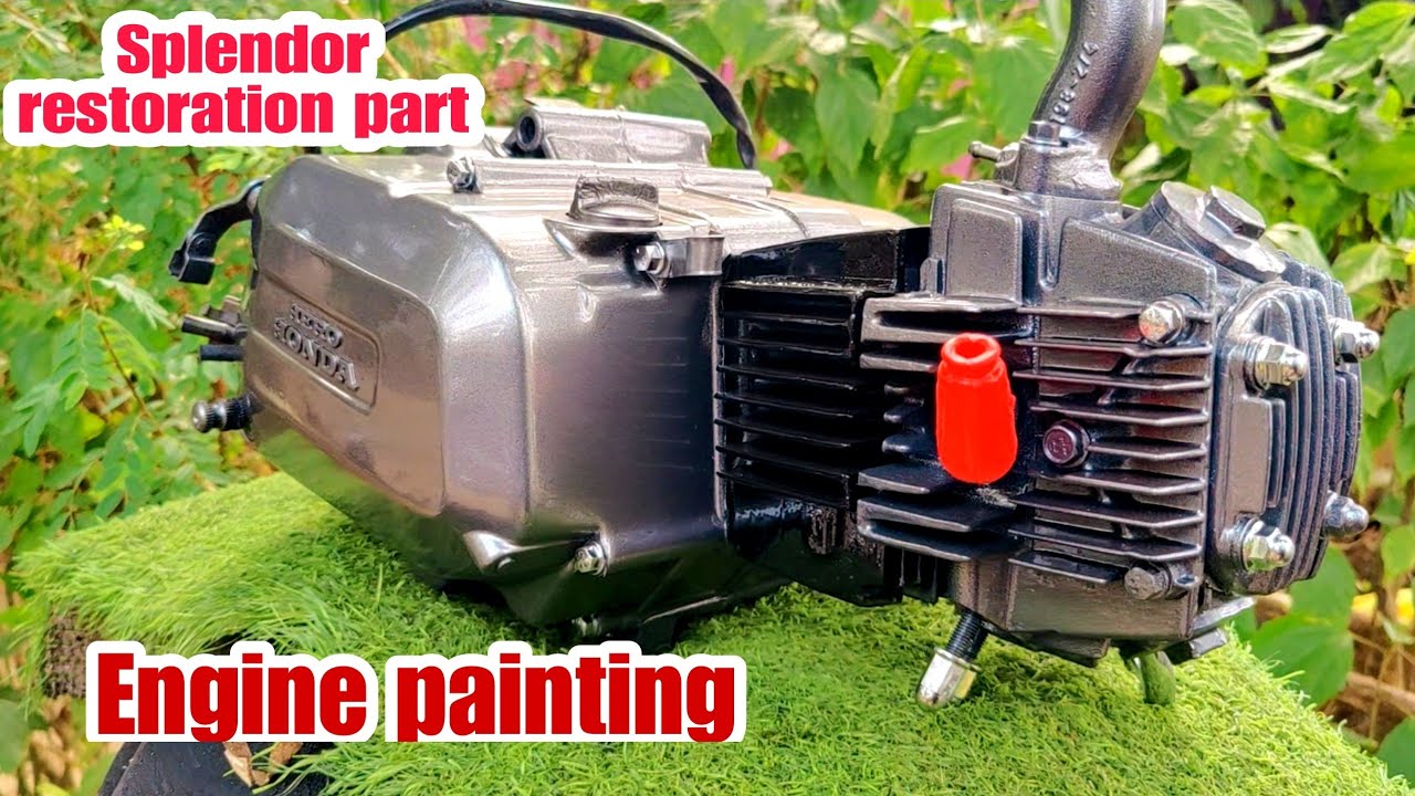 SPLENDOR RESTORATION PART | ENGINE PAINTING - YouTube