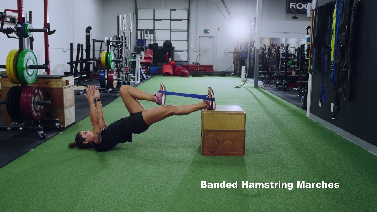 Banded Hamstring Marches - YouTube