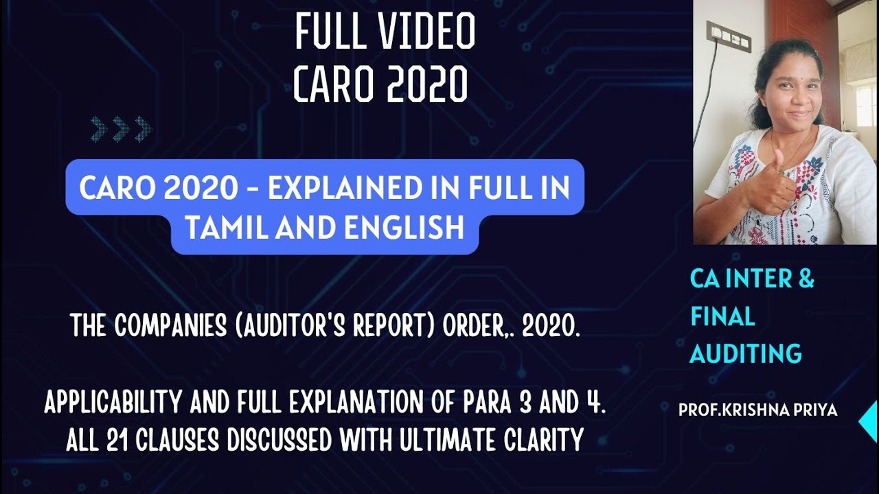CARO 2020 - FULLY EXPLAINED - APPLICABLE FOR CA, CS, CMA AUDITING ...