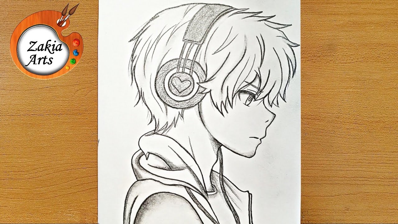 Easy anime drawing || How to draw anime boy step by step || Easy Anime ...