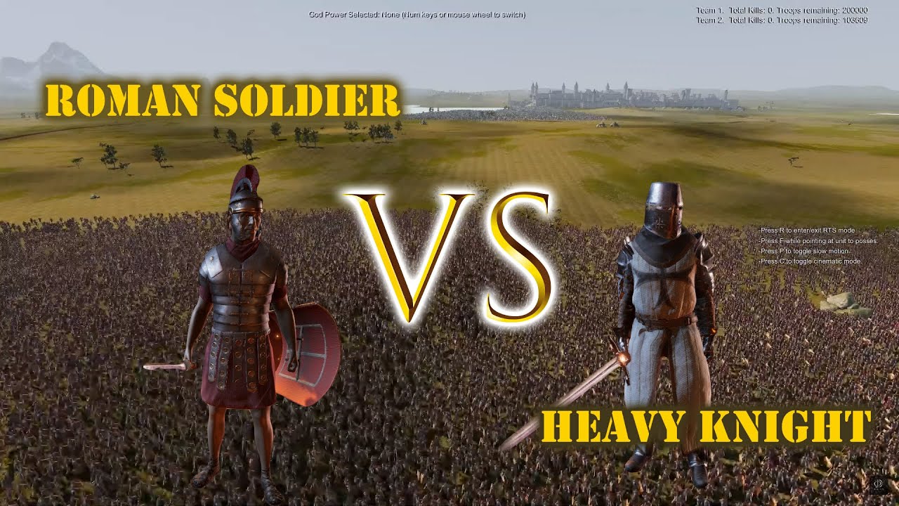 200 Thousand Roman Soldier vs 200 Thousand Medieval Heavy Knight - YouTube