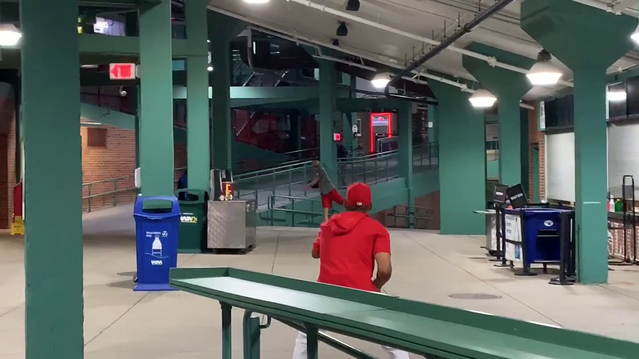 Boston Red Sox’s Chris Sale throws in the Fenway Park concourse, April ...