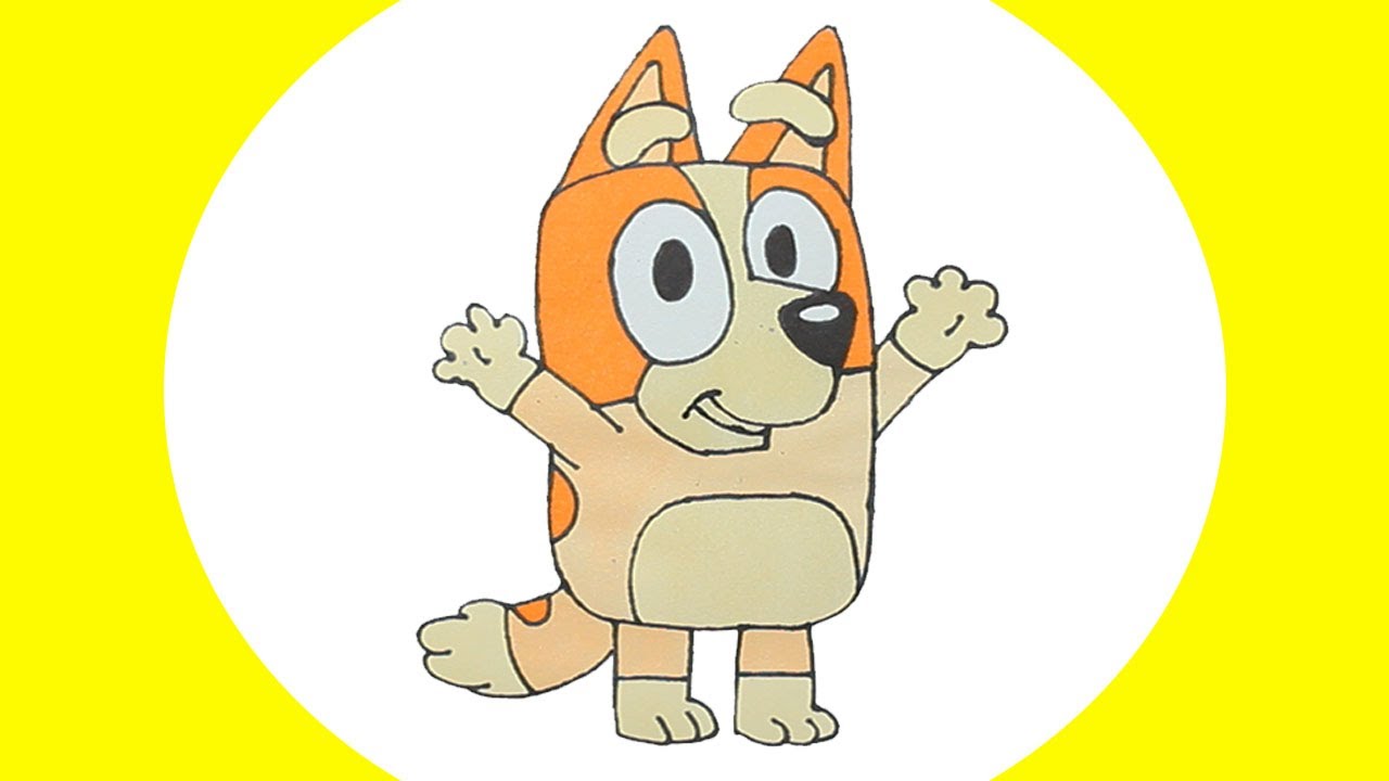 Bluey Bingo desenho de animais, desenhando desenho animado para ...