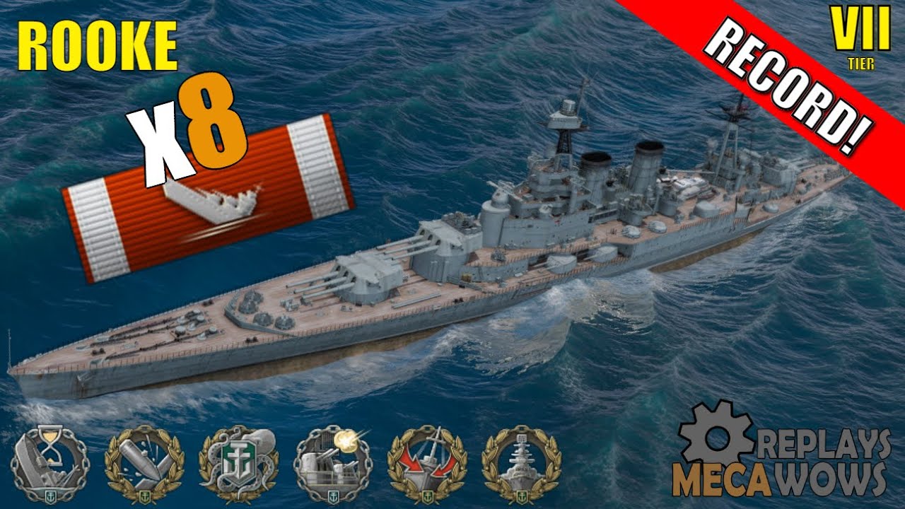 Rooke 8 Kills & 200k Damage | World of Warships Gameplay - YouTube