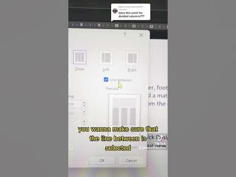 How to create vertical lines between columns in Microsoft word. #msword #microsoftword #excel ...