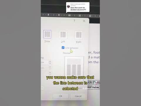 How to create vertical lines between columns in Microsoft word. #msword #microsoftword #excel ...