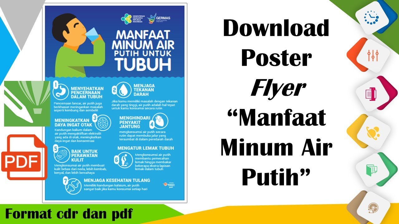 Download Poster Flyer Manfaat Minum Air Putih Format cdr dan pdf - YouTube