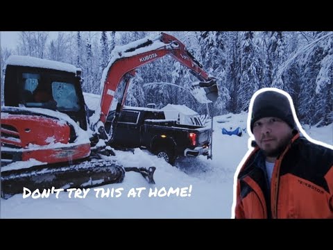 Sketchy 1000! Alaska Stuck in the Snow clearing the off grid homestead ...